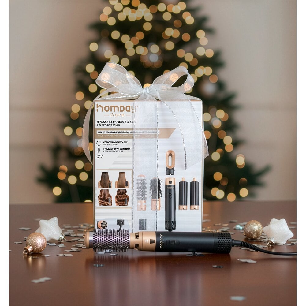 Brosse coiffante 5en1 boucleur sèche-cheveux Homday avec 5 accessoires ...