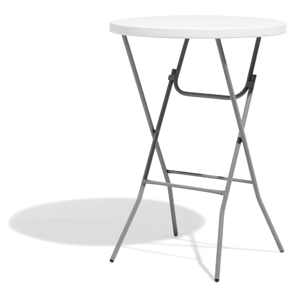 Table haute ronde pliante Fiesta blanche | GIFI