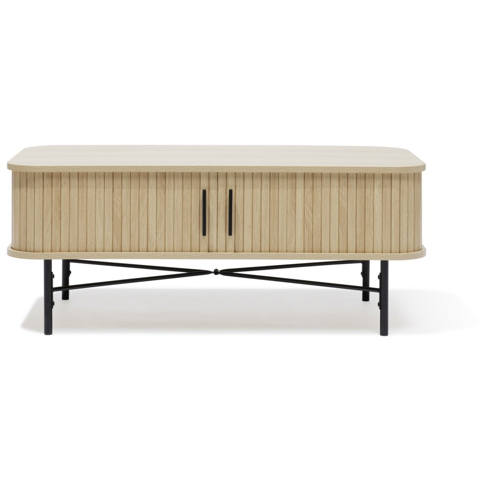 Table basse Grège bois naturel et noir - L100xH40xP50 cm | GIFI