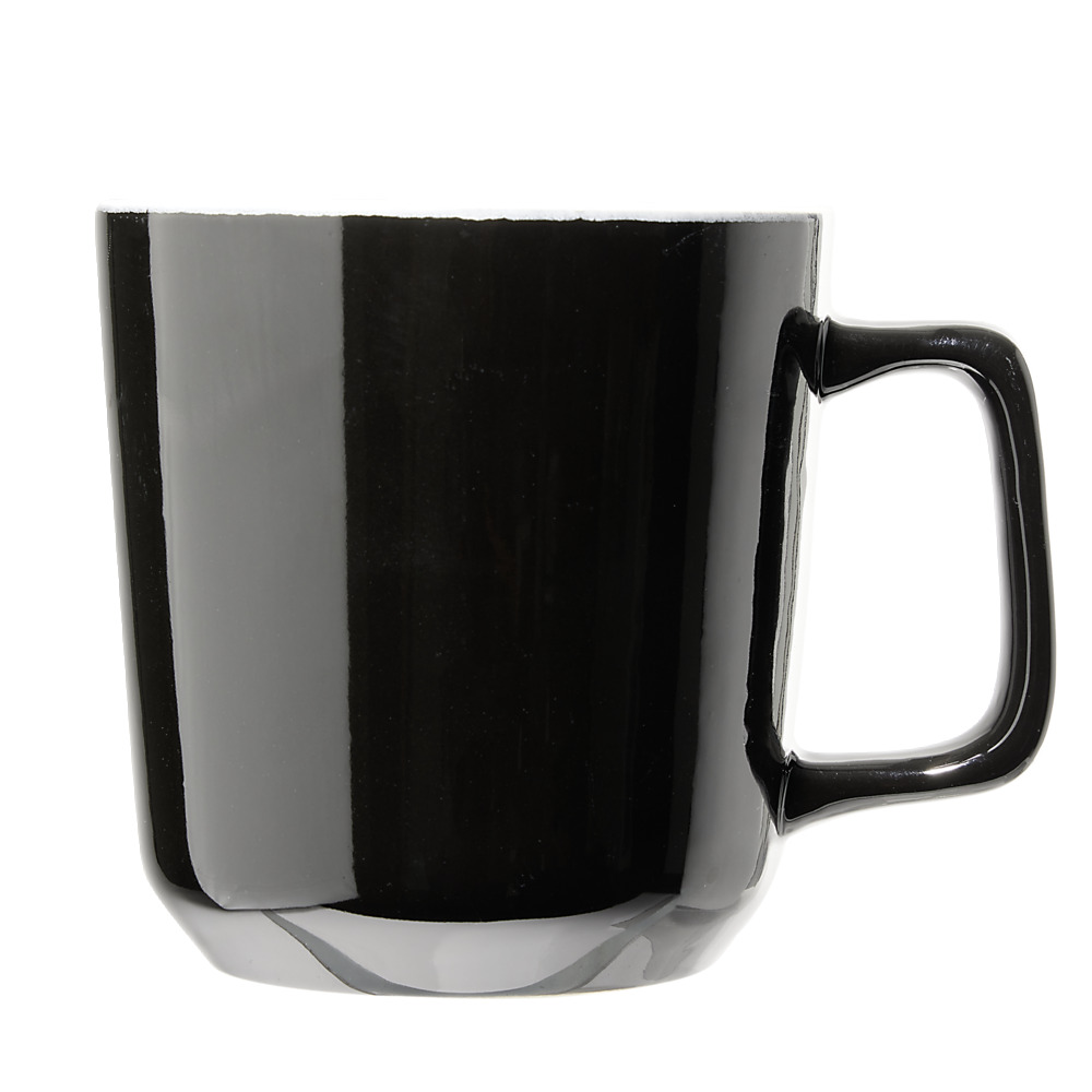 Tasse en grès carrée noir avec anse Ø9,4xH10cm 420ml | GIFI