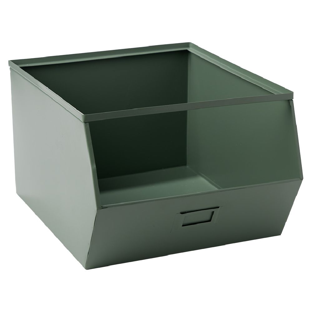 Bac superposable en métal vert - L33 x l25 x H28,5 cm | GIFI