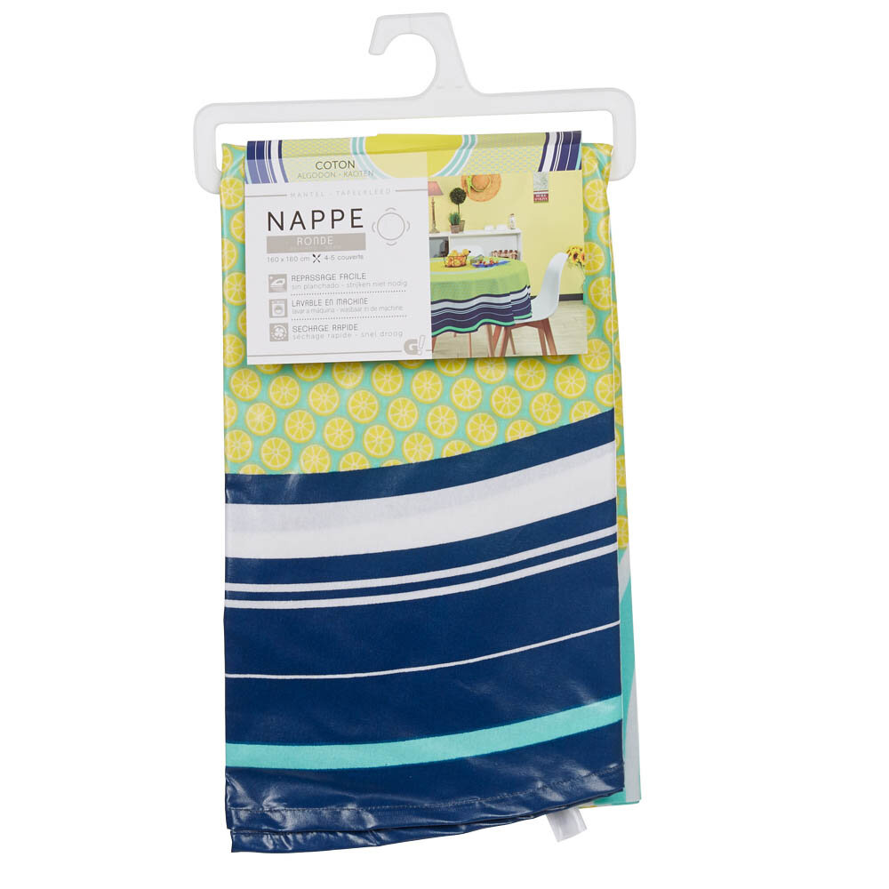 Nappe ronde coton enduit multicolore design provençale | GIFI