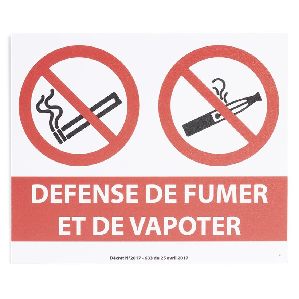 Plaque signalétique "Défense de fumer et de vapoter" - 24x20 cm | GIFI