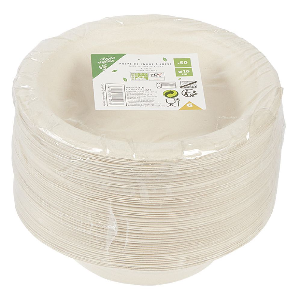 Bol jetable en canne à sucre x50 | GIFI