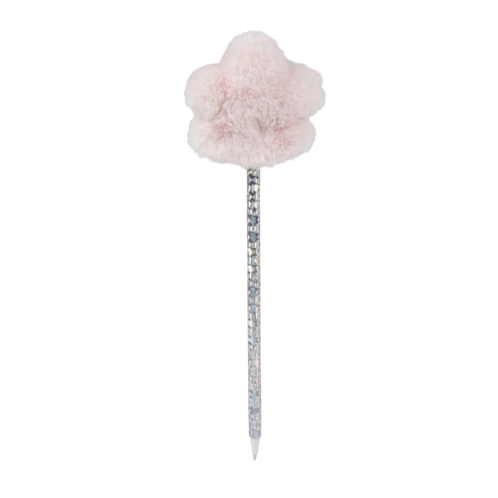 Stylo fourrure étoile rose L23cm | GIFI