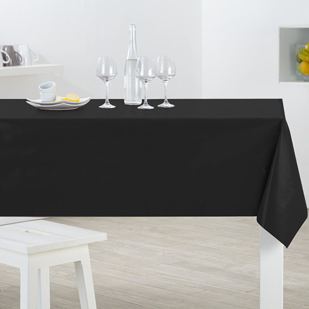 Nappe rectangulaire toile cirée noire unie | GIFI