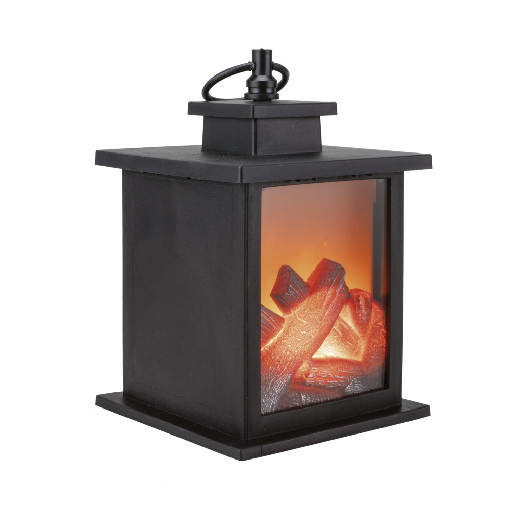 Lanterne LED imitation feu de bois H22cm | GIFI