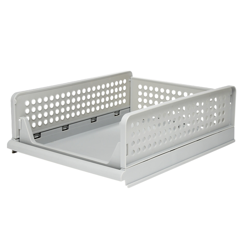 Tiroir de rangement superposable pliant gris 43x33,5x14cm Taille S | GIFI